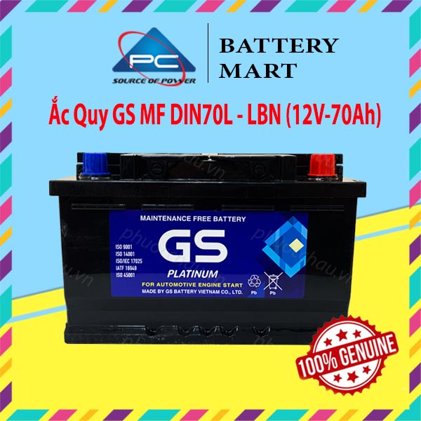 Bình Ắc Quy 12V-70Ah, Ắc Quy Ô Tô GS MF DIN70L-LBN | Shopee Việt Nam