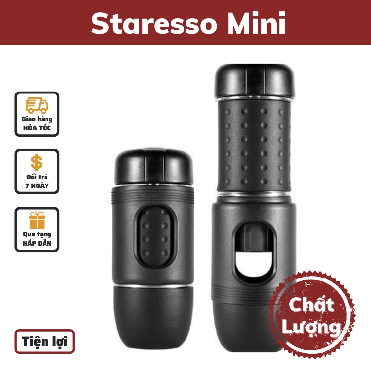 Máy pha cà phê mini cầm tay STARESSO MINI chính hãng cao cấp pha cafe rang xay espresso du lịch ...