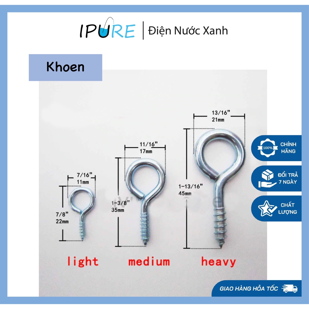 Khoen Tròn (12 cái) Vít Khoen Loại Tốt Móc Màn nhiều kích thước | DNX ...