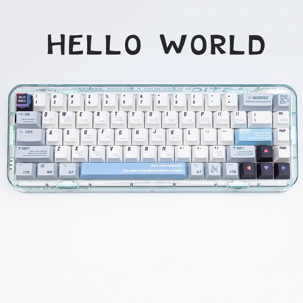 HELLO WORLD keycaps cherry profile Dye-Sublimation PBT keycap 143keys ...