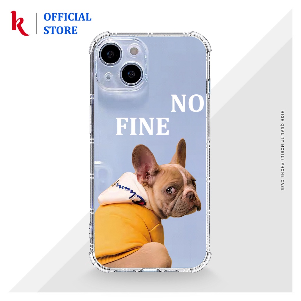 Ốp lưng iphone Cún No Fine cho Case 16 15 pro max 15plus 14 13 12 ...