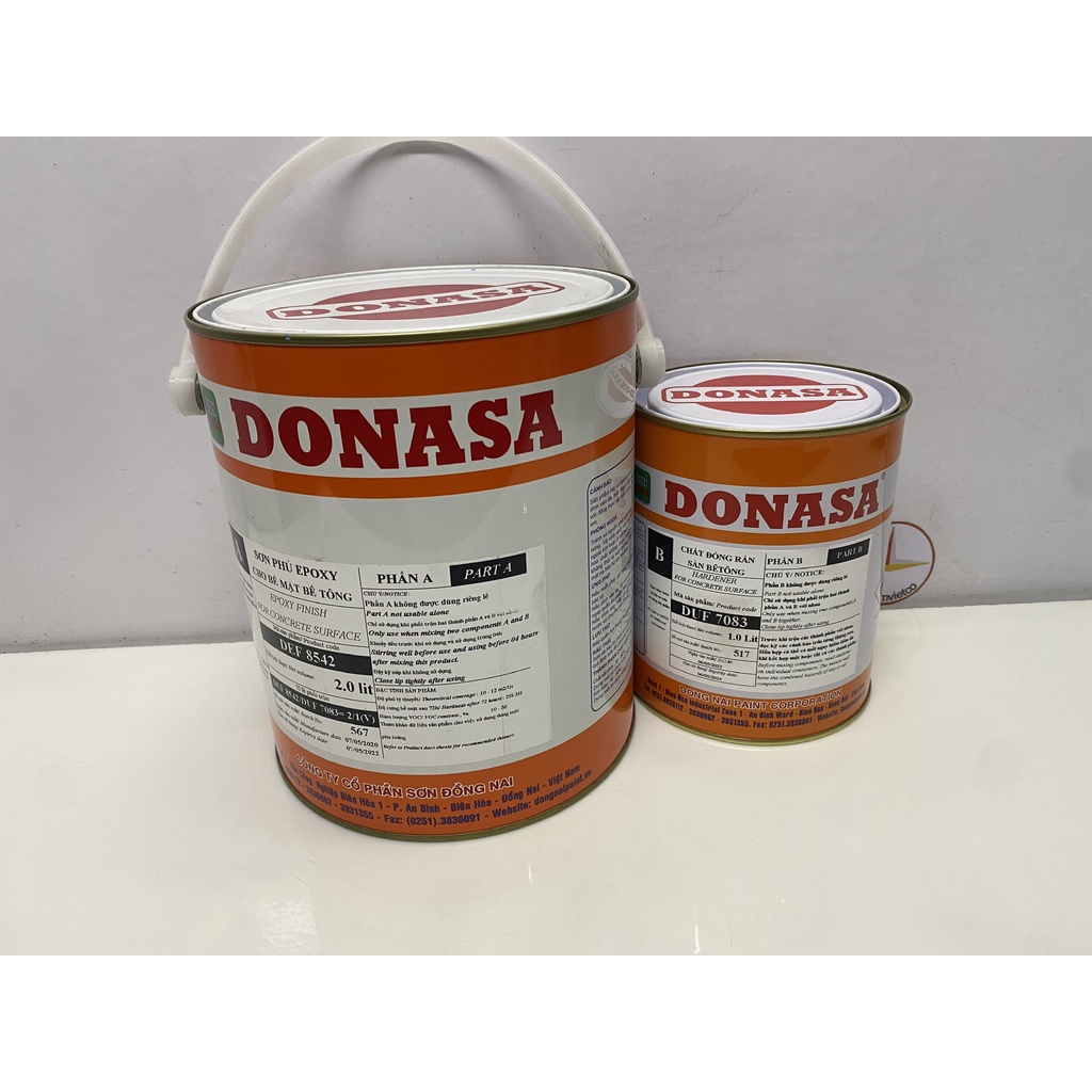 Sơn Sàn Bê Tông Epoxy DONASA Màu Xanh Dương 8000 (3L/bộ) | Shopee Việt Nam