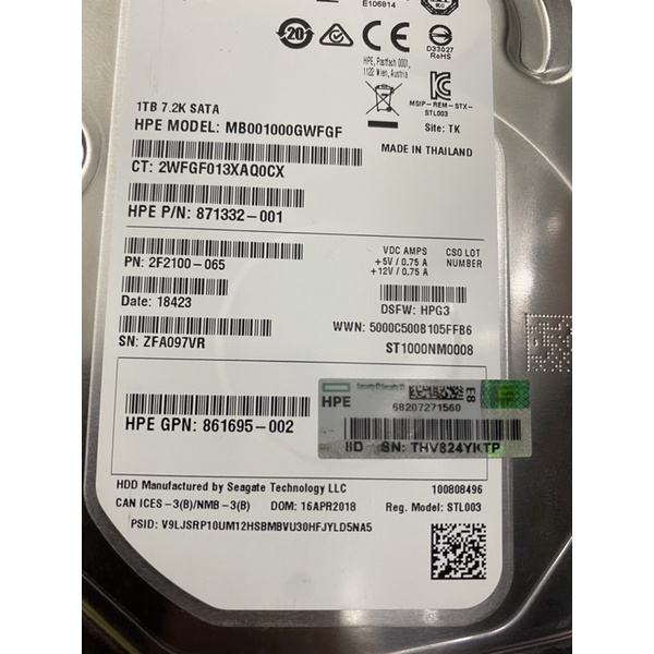 HDD 1TB HPe enterprise class sata 7.2k rpm ( server ) | Shopee Việt Nam