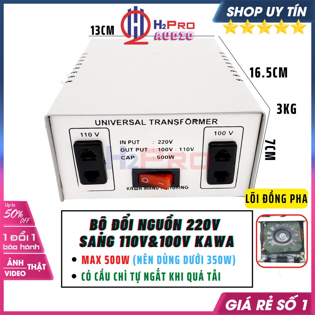 Đổi Nguồn 220V Sang 110V-100V 500W Kawa, Biến Áp 220V Ra 110V Cao Cấp-Dùng Cho Máy Dưới 350W ...