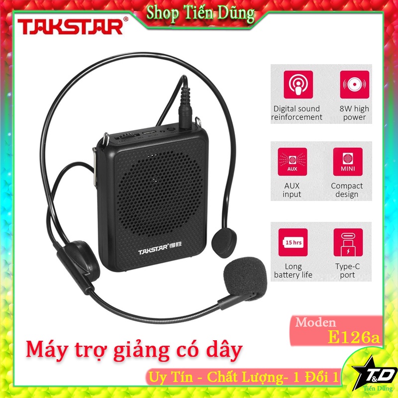 Takstar E126A Máy Trợ Giảng E126 Có Dây Siêu Nhỏ Âm Thanh To Bắt Micro Tốt Có Kèm Dây Đeo Chính ...