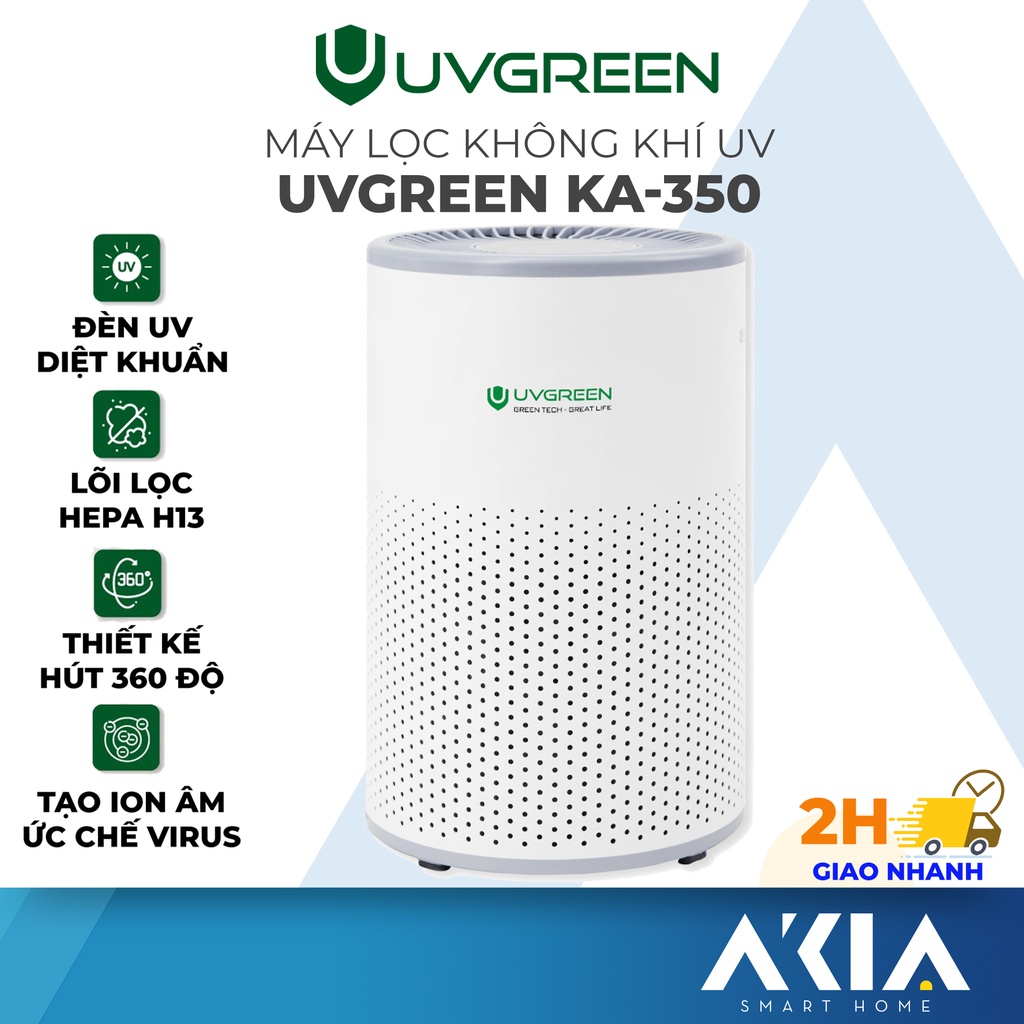 Máy lọc không khí UVGREEN KA350 UVC LIGHT- Diệt khuẩn tia cực tím UV, Diện tích 35m2, Lõi HEPA ...