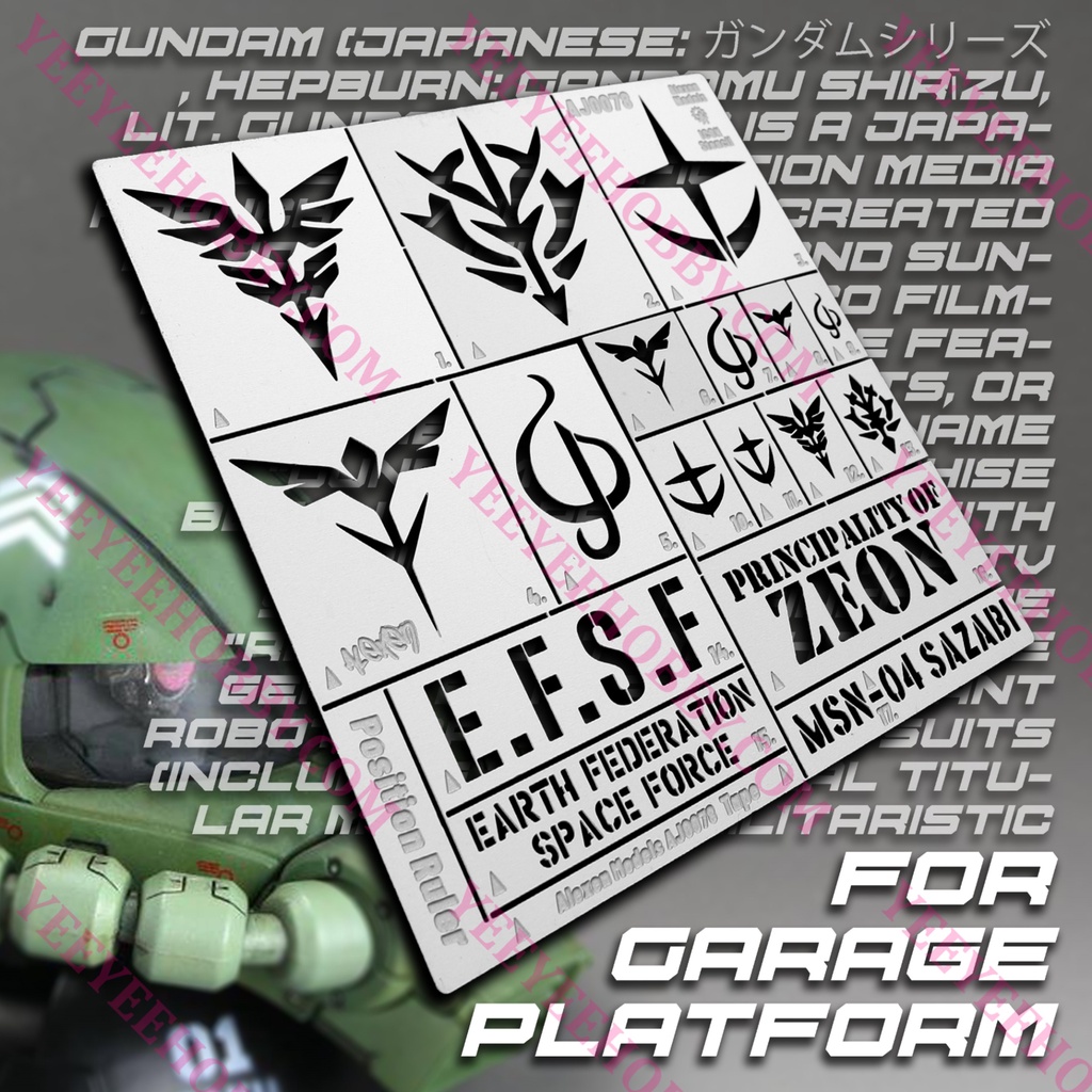 DỤNG CỤ ALEXEN - TẤM KIM LOẠI SƠN LOGO EFSF ZAKU ZEON AJ0078 | Shopee ...