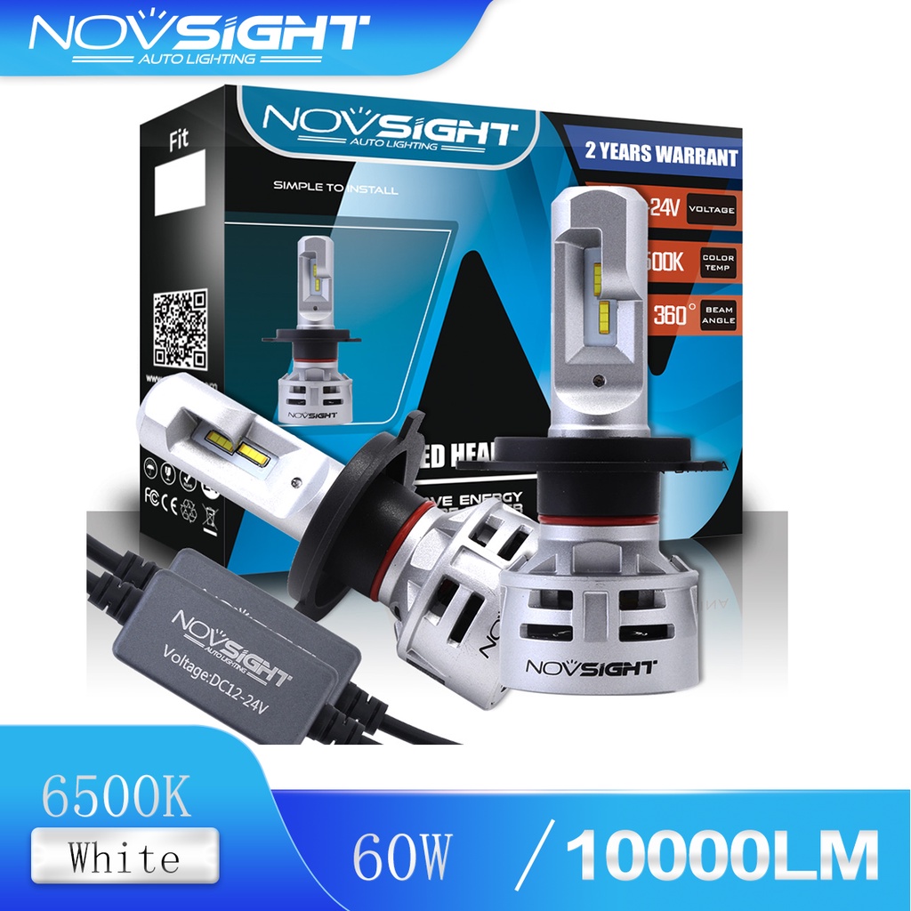 Set 2 bóng đèn pha NOVSIGHT LED N9 H4 10000LM 60W 6500K tiện lợi dành ...