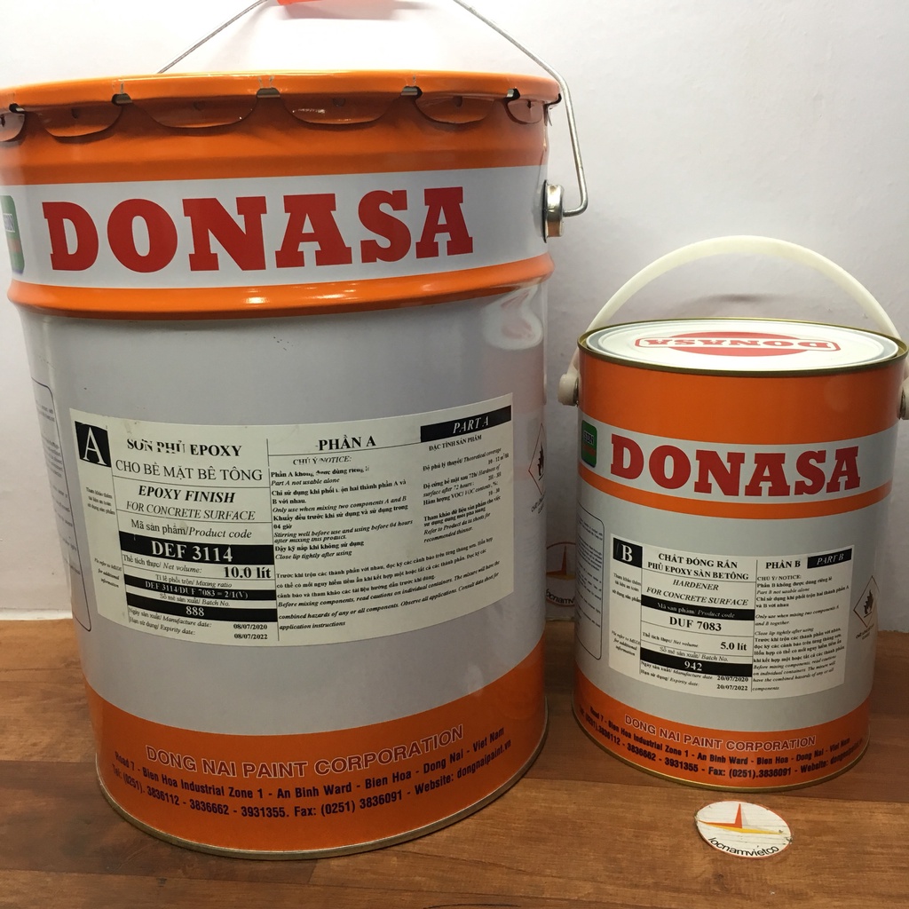 Sơn Sàn Bê Tông Epoxy DONASA Màu Cam 2196 (15L/bộ) | Shopee Việt Nam