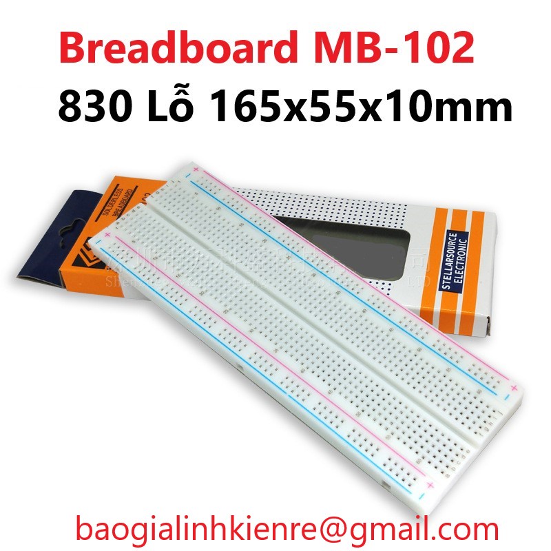 Breadboard MB-102 830 Lỗ 165x55x10mm (Board test, cắm linh kiện, bo ...