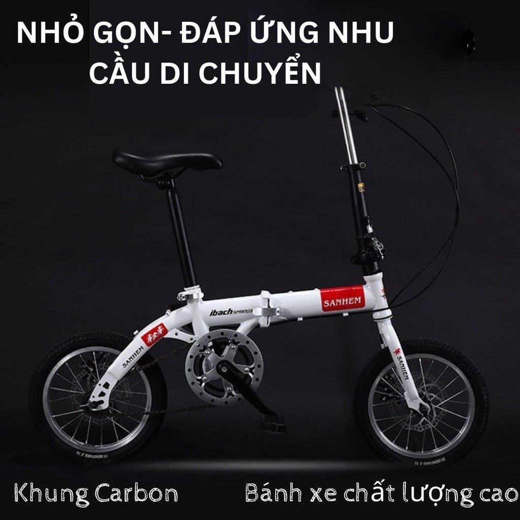 Xe đạp gấp gọn SANHEMA khung thép carbon 14 inch, 16inch, Xe đạp thể ...