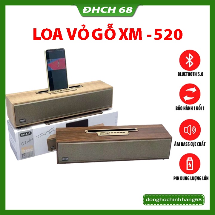 Loa Bluetooth Võ Gỗ XM-520 20W. Loa XM 520 Âm Thanh Cực Đỉnh Thiết Kế Sang Trọng Bass Siêu Trầm ...