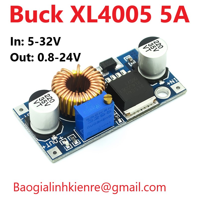 Mạch hạ áp Buck DC-DC XL4005 5A ( Vào 5-32VDC Ra 0.8-24VDC ) | Shopee Việt Nam