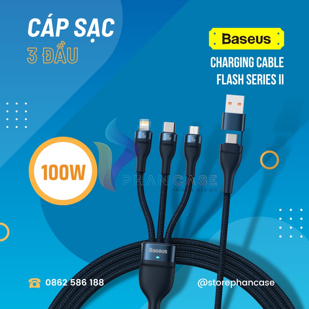 Cáp sạc đa năng 5 trong 1 - Baseus Flash Series Ⅱ Two-for-three ...