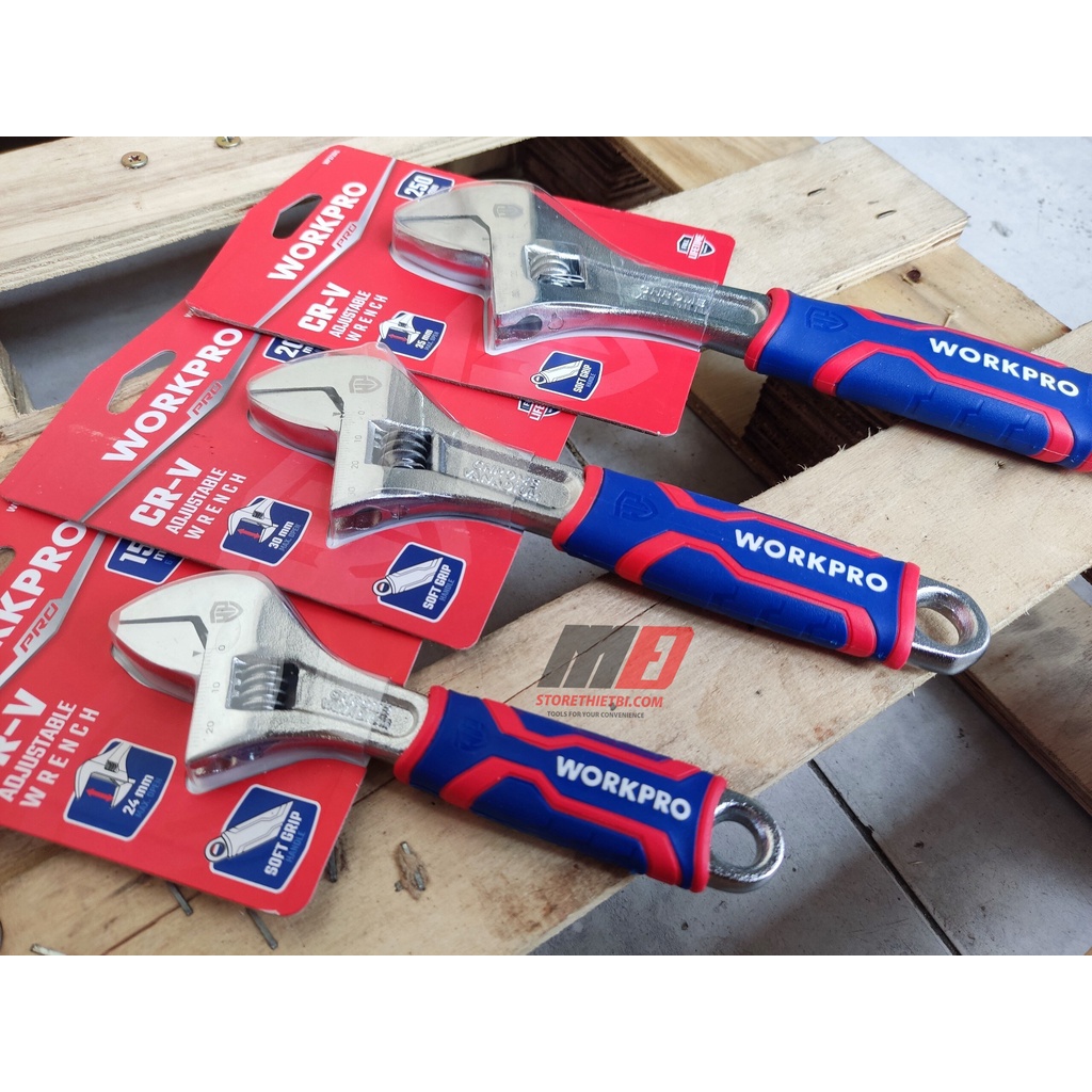 Mỏ lết (Cờ lê điều chỉnh được) thép CR-V cán nhựa Workpro | Shopee Việt Nam