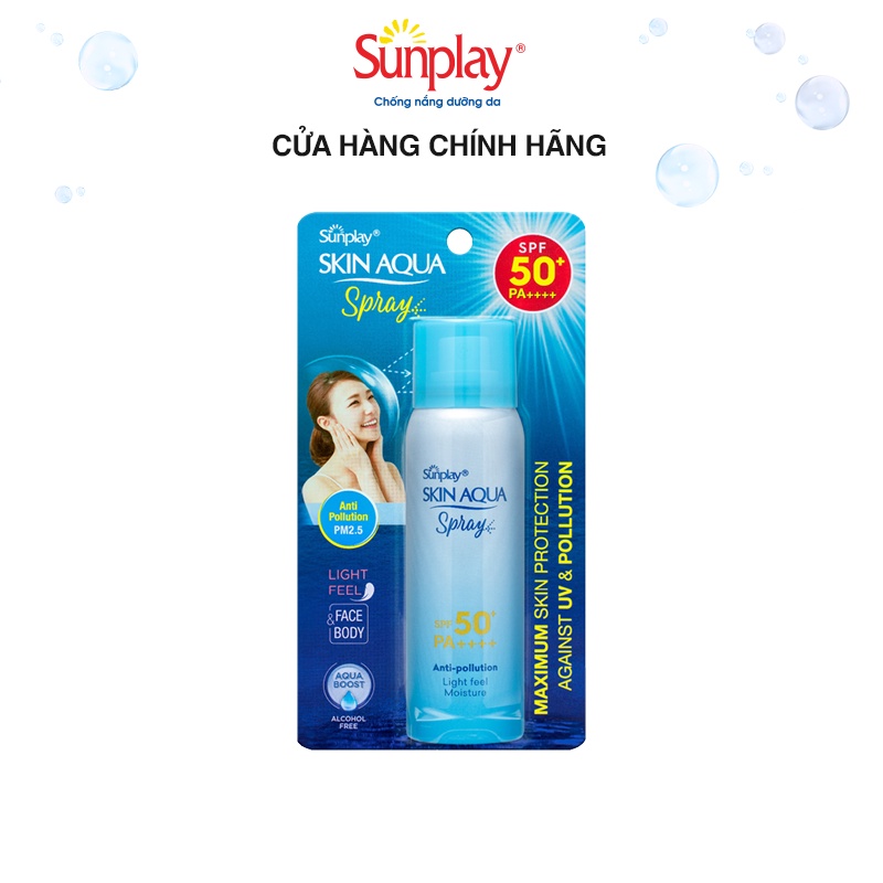 Xịt chống nắng kháng bụi Sunplay Skin Aqua Anti Pollution Spray SPF50 ...