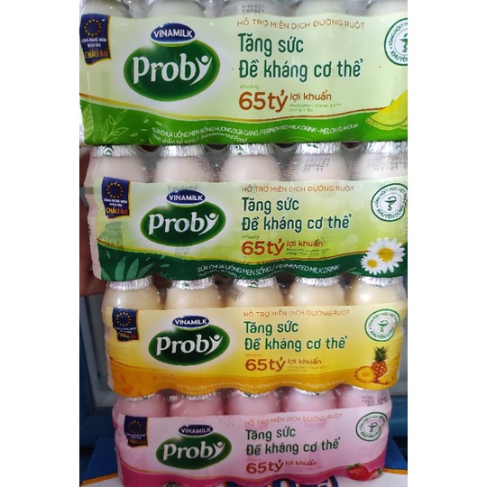 Lốc 4 chai sữa chua uống men sống Vinamilk Probi chai 65ml / 130ml ...