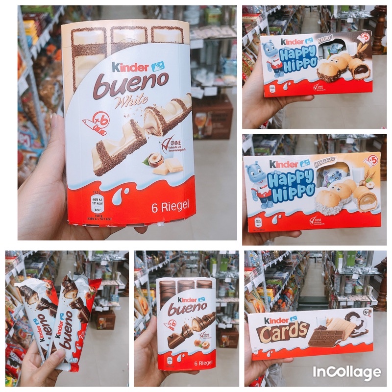 socola kinder Trắng, socola đen Bueno, Happy Hippo | Shopee Việt Nam