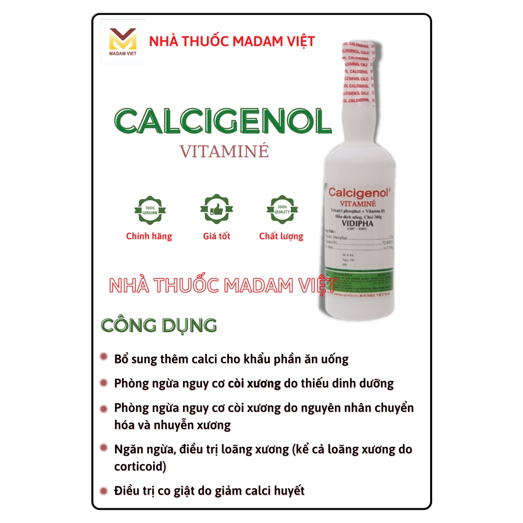 Calcigenol Hỗ Trợ Người Thiếu Calci ( chai ) | Shopee Việt Nam