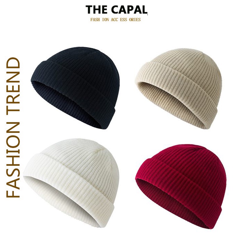 Mũ beanie THE CAPAL len kiểu ngắn màu trơn phong cách Hàn Quốc thời ...