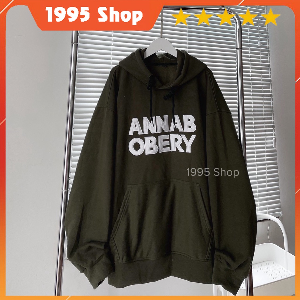 Áo hoodie nỉ nón rộng, form rộng nam nữ ANNAB OBERY (ảnh thật 1995 shop ...