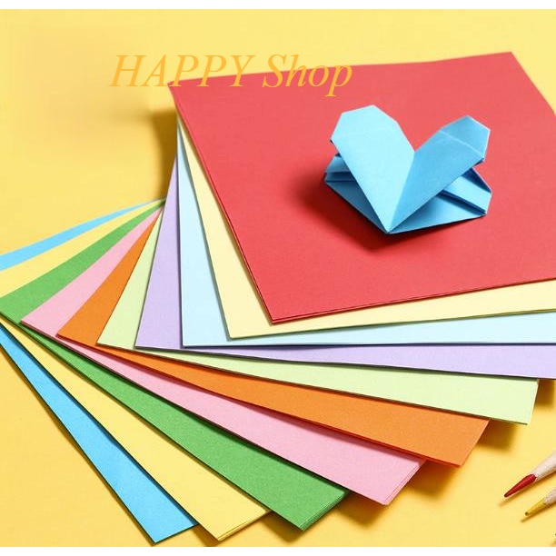 Tệp 100 tờ giấy gấp Origami, giấy thủ công gấp hạc hoa ( 10 màu tổng ...