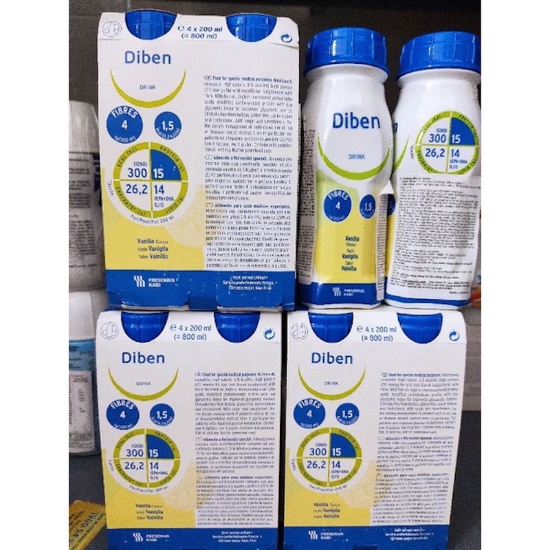 Thùng 24 chai Diben Drink Vanilla 200ml - Dinh Dưỡng Cho Bệnh Nhân Tiểu ...