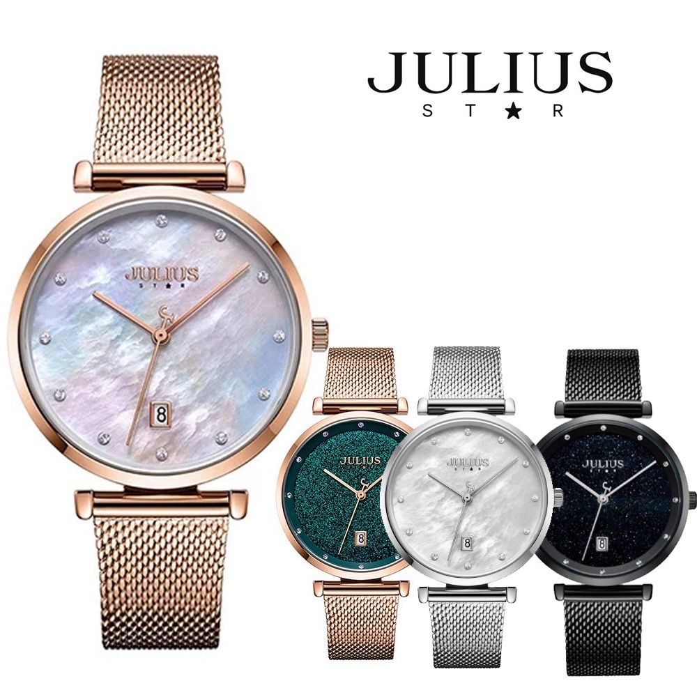 Julius Official | Đồng hồ nữ Julius Star JS-003 dây thép Size 36 ...