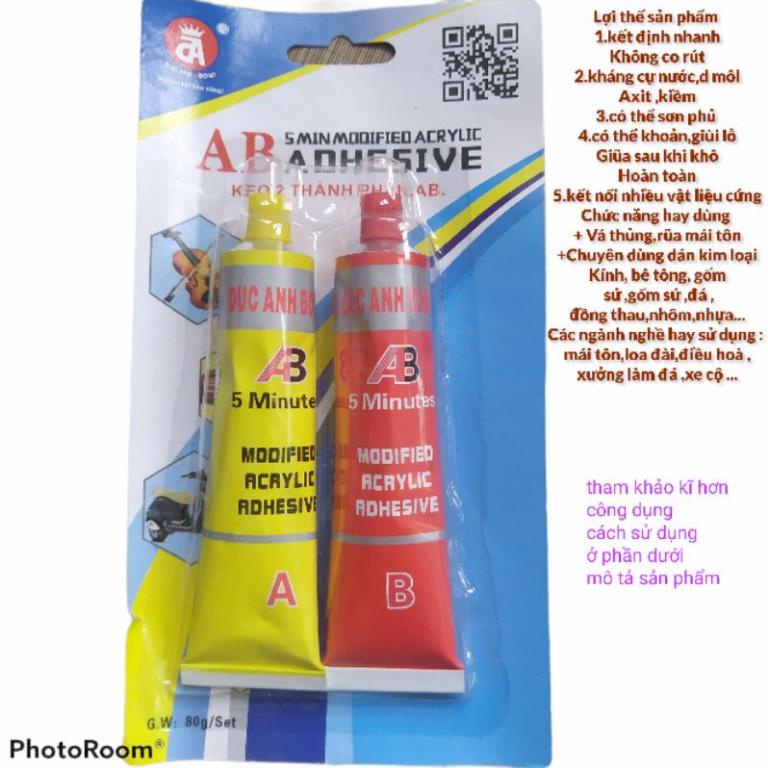 Keo dán 2 thành phần AB Đức Anh Bond loại 20g ,80g | Shopee Việt Nam