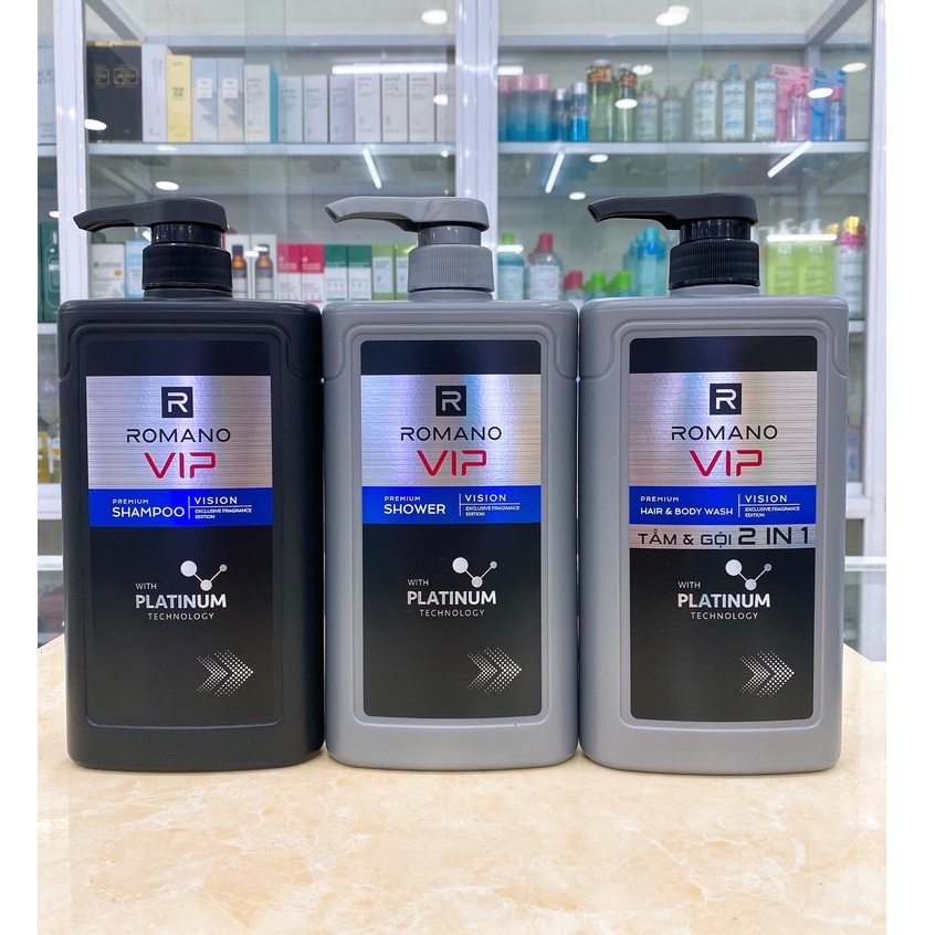 Dầu Gội - Sữa Tắm - Tắm Gội 2in1 Nam Cao Cấp Romano Vip Vision 650g ...
