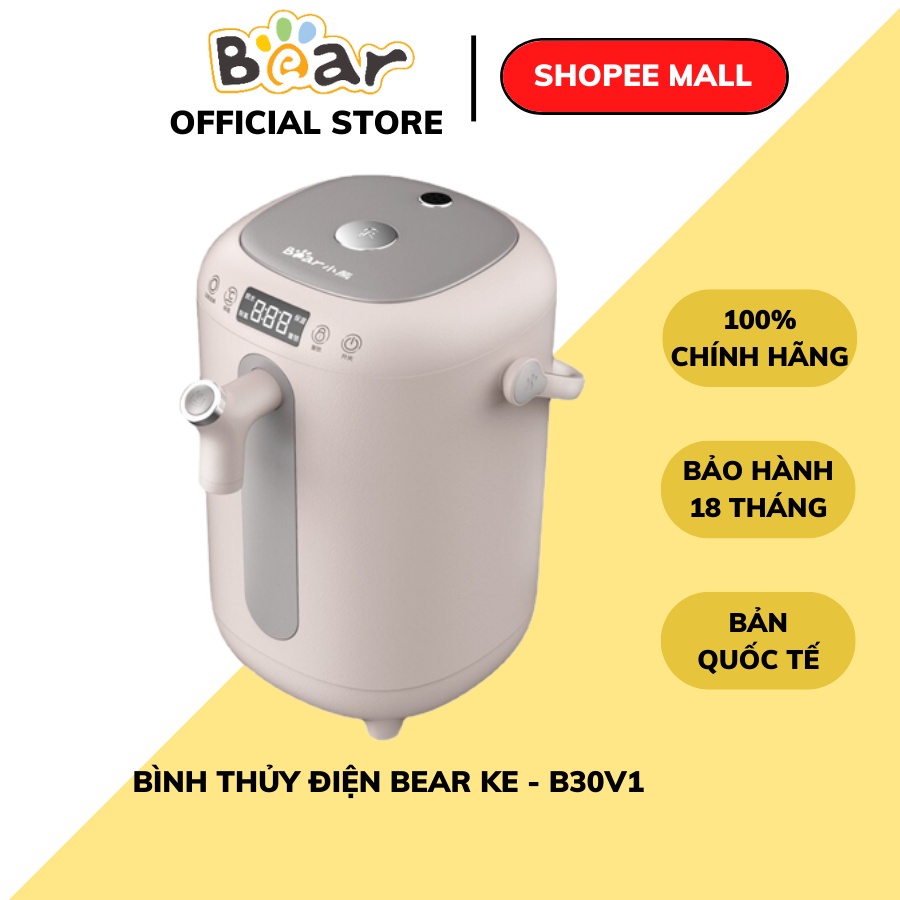 Bình đun nước thủy điện thông minh Bear KE-B30V1 3L có tính năng khử clo và khoá trẻ em an toàn ...