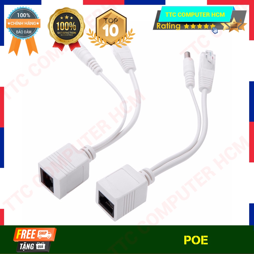 Cáp truyền tín hiệu Jack Poe cho camera IP thông thường - Jack POE ...