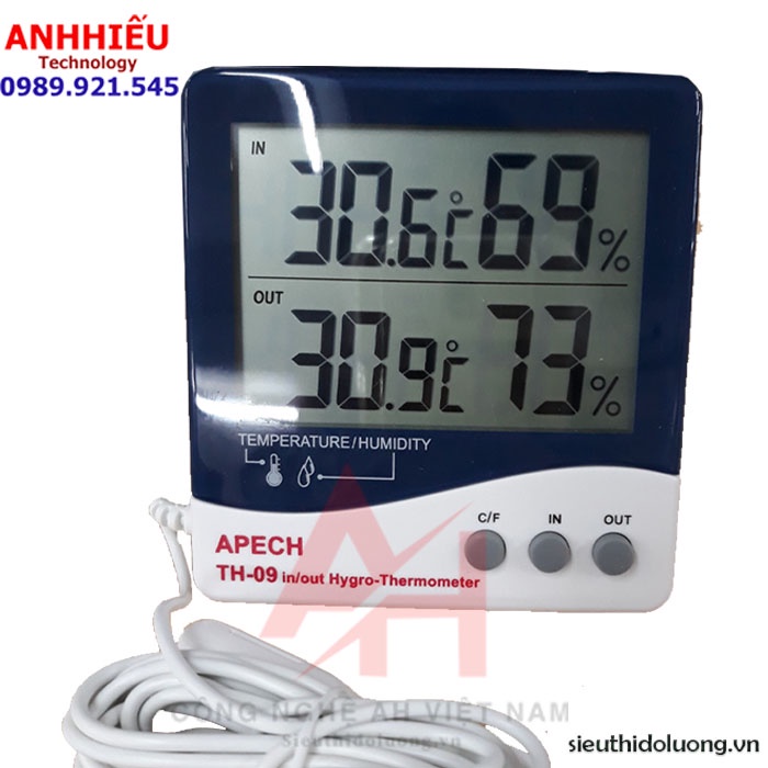 Apech TH 09 Nhiệt ẩm kế treo tường, để bàn APECH TH - 09 [chính hãng] | Shopee Việt Nam