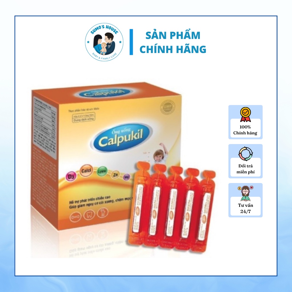 Ống Uống Calpukil - Hộp 4 Vỉ X 5 Ống 10ml - Bổ Sung Đầy Đủ Calci, Vitamin D3, Vitamin K2, Zn, Mg ...
