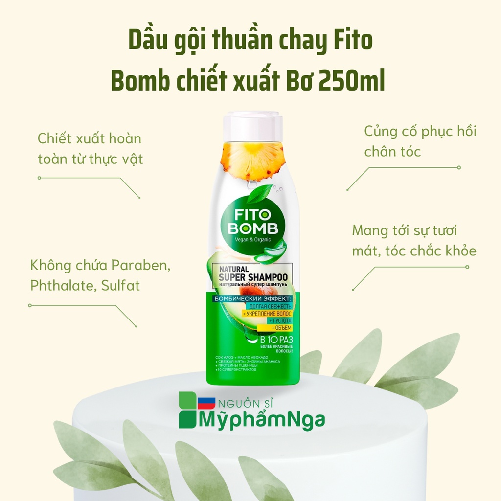 Dầu gội thuần chay Fito Bomb chiết xuất Bơ 250ml phục hồi tóc chắc khỏe | Shopee Việt Nam