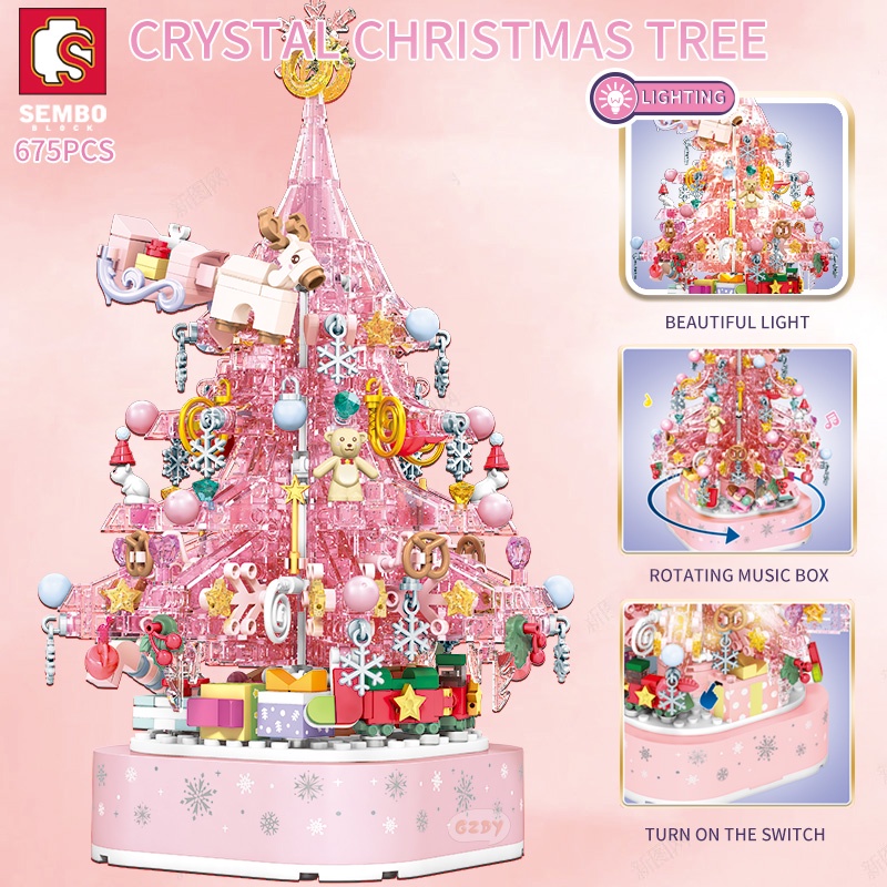 đồ chơi Lắp ráp Mô hình Cây thông giáng sinh Christmas tree Music Box ...