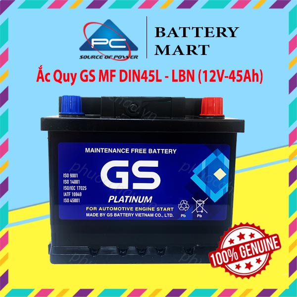 Bình Ắc Quy 12V-45Ah, Ắc Quy Ô Tô GS MF DIN45L-LBN | Shopee Việt Nam
