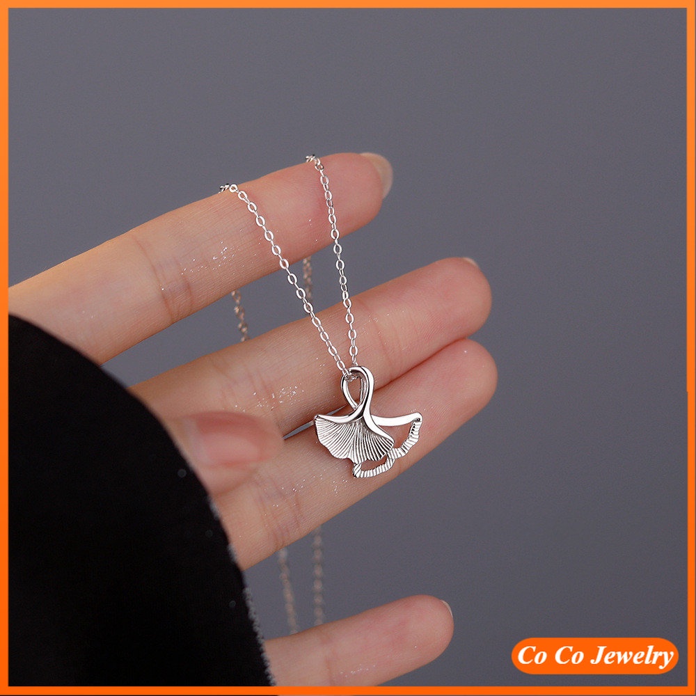 JOJO COCO Vòng cổ Mặt Lá ginkgo Hàn Quốc Thời Trang Cho Nữ s925 | Shopee Việt Nam