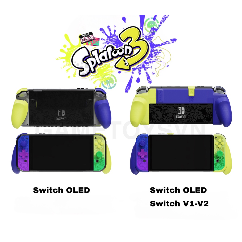 Bộ Ốp lưng GripCase, bọc analog và dán nút bấm Limited Splatoon 3 (Skull & Co) máy game Nintendo ...