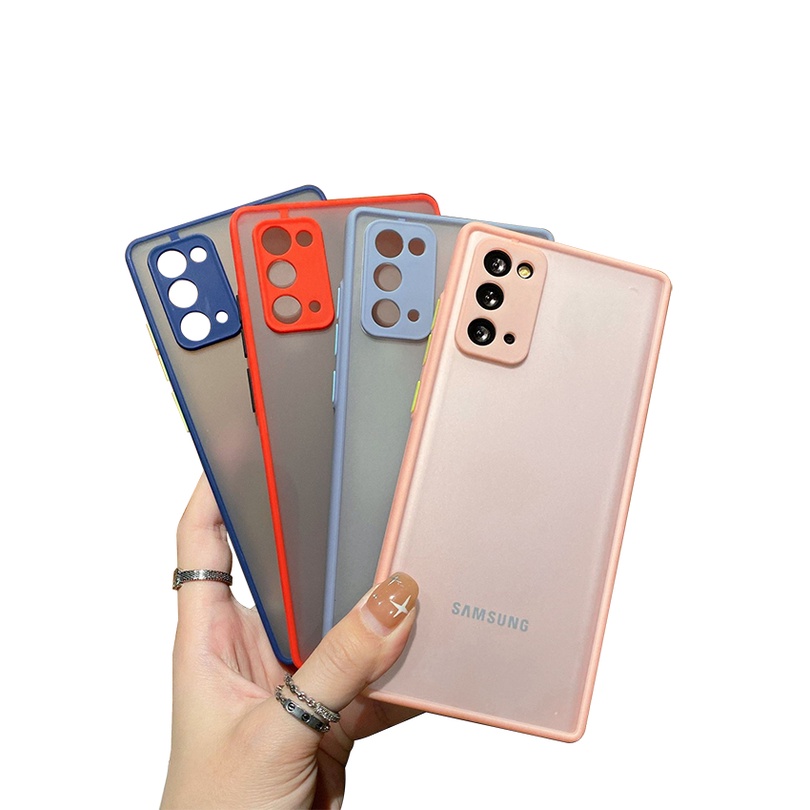 Ốp lưng SAMSUNG nhựa cứng viền màu bảo vệ camera Note 8 Note 9 Note10 Note10 plus Note 20 Note ...