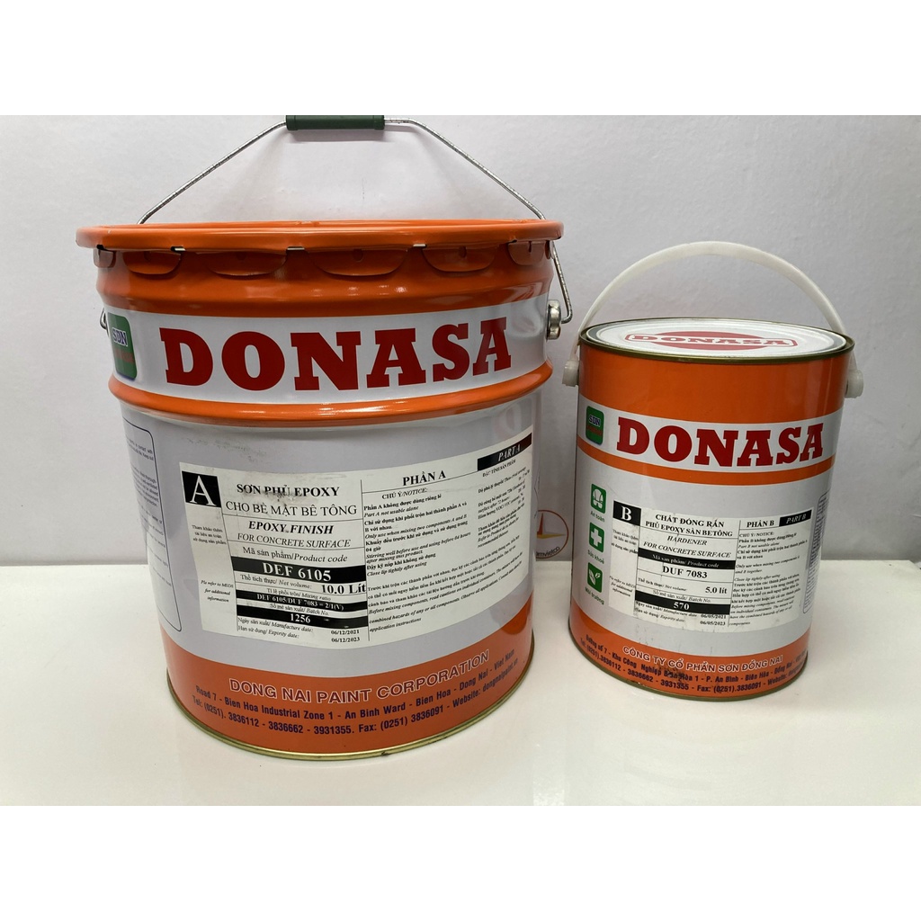 Sơn Sàn Bê Tông Epoxy DONASA Màu Vàng 6105 (15L/bộ) | Shopee Việt Nam