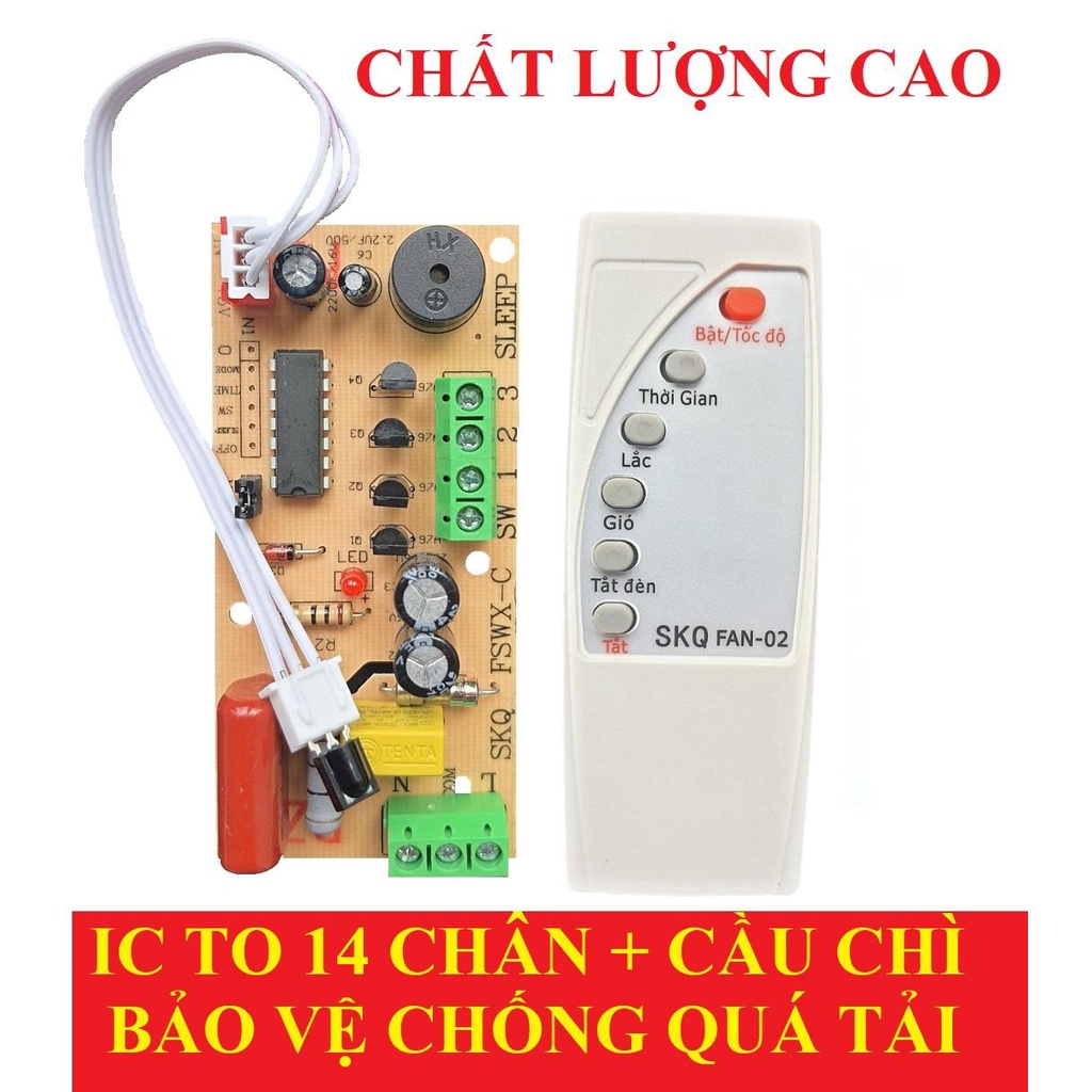 Bộ mạch quạt điều khiển từ xa LOẠI TỐT TIẾNG VIỆT IC TO 14 CHÂN CÓ CẦU CHỈ BẢO VỆ SƠ ĐỒ ĐẤU NỐI ...