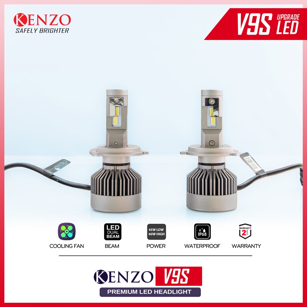 [Mẫu 2025] Đèn pha led Kenzo V9s 9000lm - phù hợp nhiều xe f15 v8s x10s z10-s W12 V12 Z10s Z10 ...