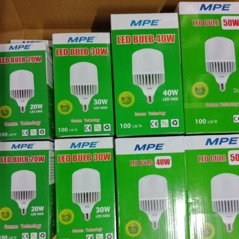 Bóng đèn Led Búp MPE trắng 20w, 30w, 40w, 50w | Shopee Việt Nam