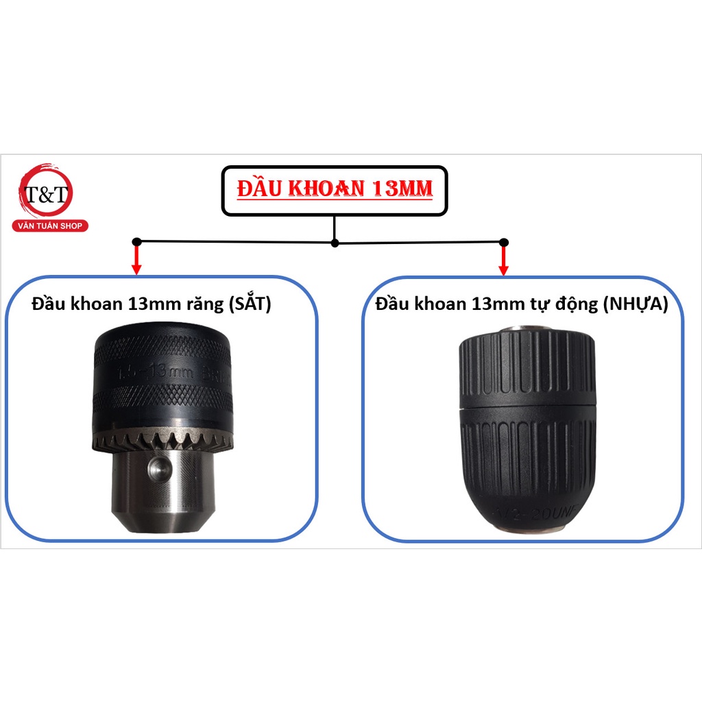 Đầu khoan 13mm RĂNG ( SẮT ) và Đầu khoan 13mm TỰ ĐỘNG ( NHỰA ) | Shopee ...