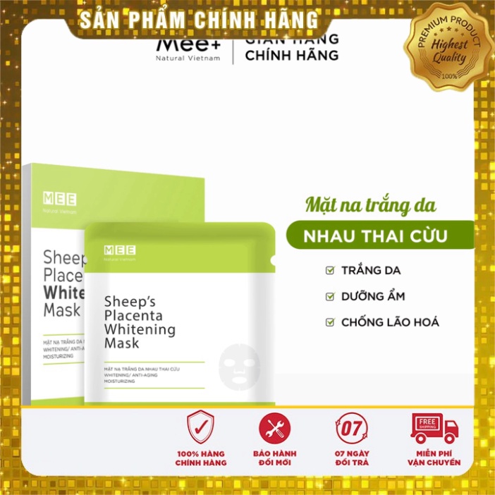 Mặt nạ trắng da nhau thai cừu MEE NATURAL - Dưỡng trắng & cấp ẩm cho da ...
