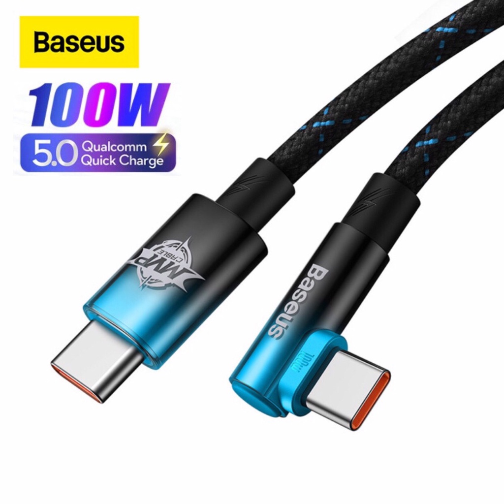 Dây sạc 2 đầu type c 100W Baseus đầu gập chữ L - Cáp sạc nhanh typec to type c cho samsung ...