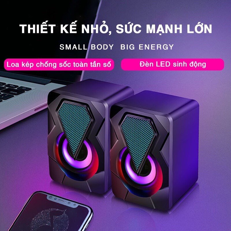 Loa máy tính, loa vi tính mini, loa mini YST-1046 Led âm thanh cực chất ...