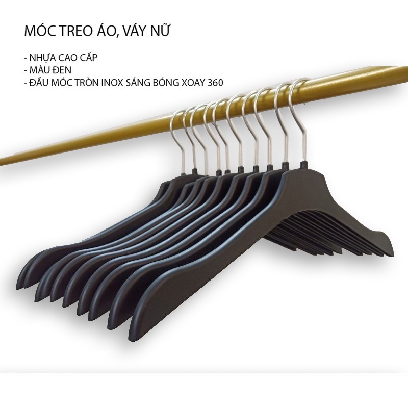 Móc treo quần áo nữ (M1) nhựa dẹt tiết kiệm diện tích dùng treo đồ shop ...