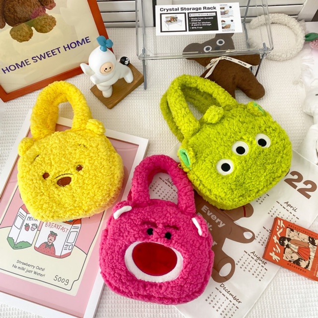 Túi len cừu dễ thương 2022, túi xách tay quai ngắn hình Gấu Teddy - Dâu ...